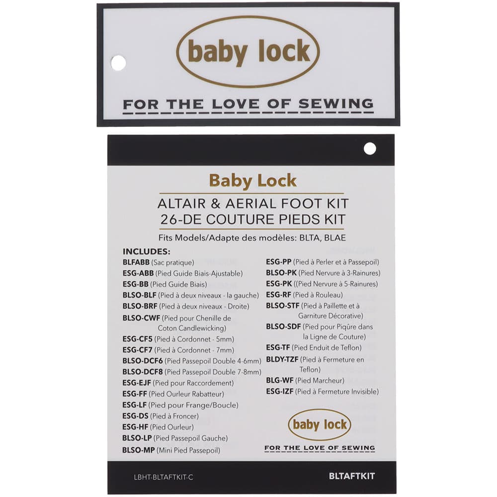Baby Lock Altair & Aerial Foot Kit - SAVE Stores | Sewing Machine ...